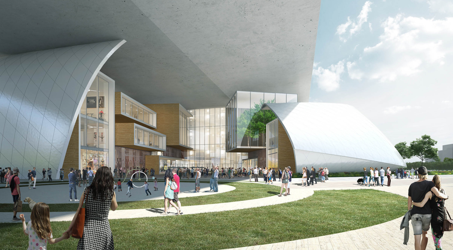 Zhengzhou Riverside Sports and Cultural Center, un sistema di edifici ...